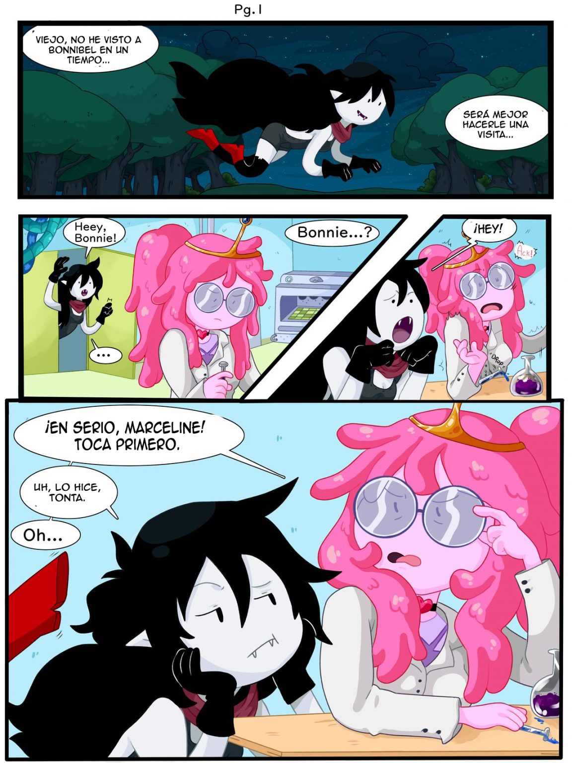 Pink And Red Bubbline Comic